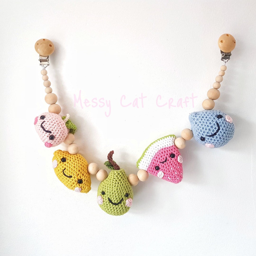 Crocheted Cutest Fruit Pram Mobile Garland - 5 Fruits of Your Choice - Etsy