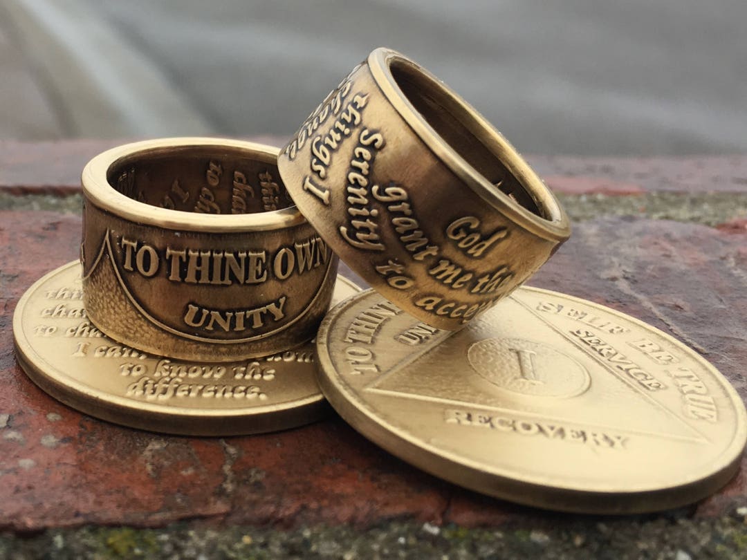 AA Recovery Ring With Sobriety Date - Etsy