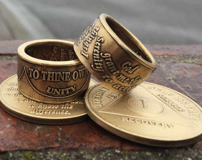 AA Recovery Ring With Sobriety Date | Etsy