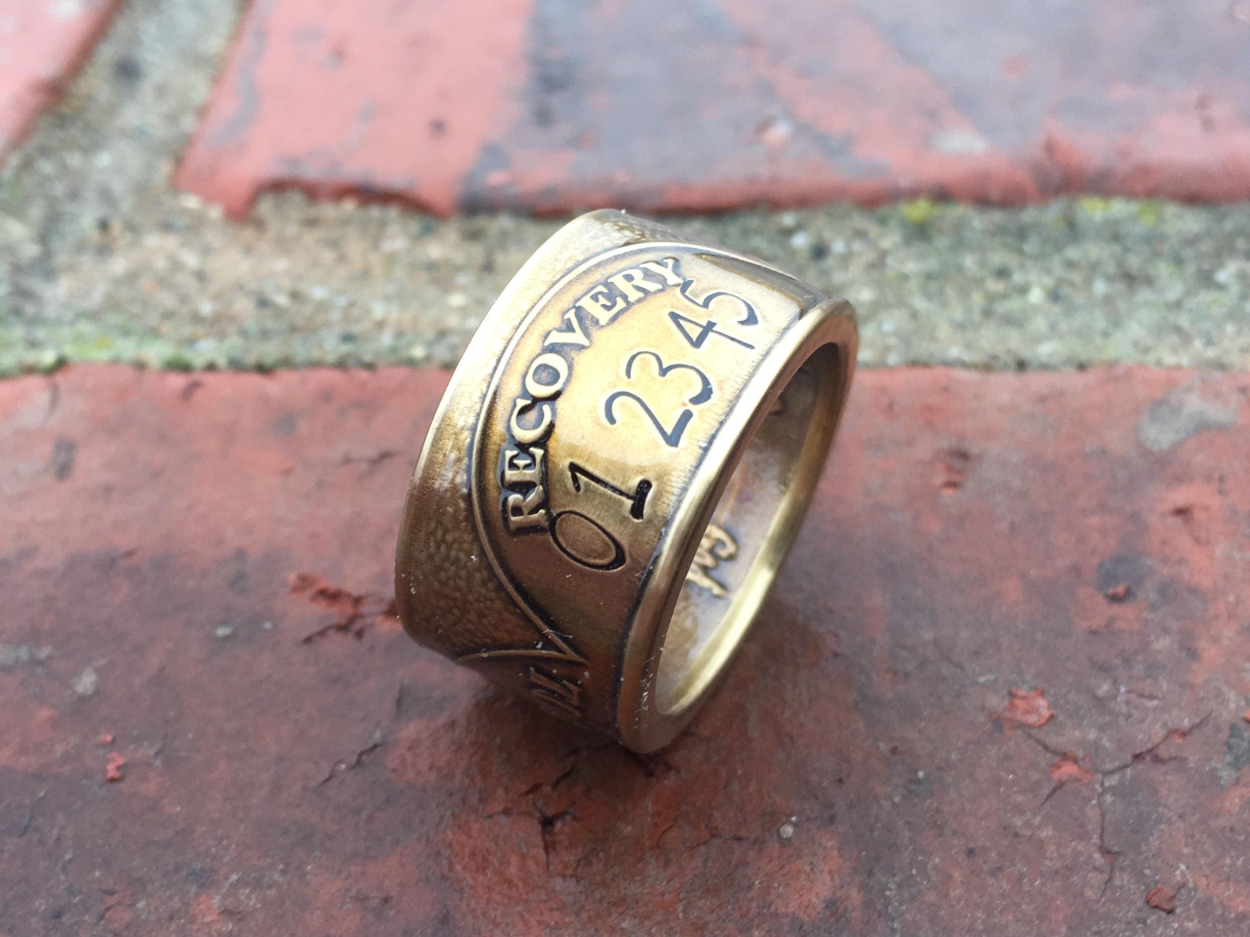 AA Recovery Ring With Sobriety Date - Etsy