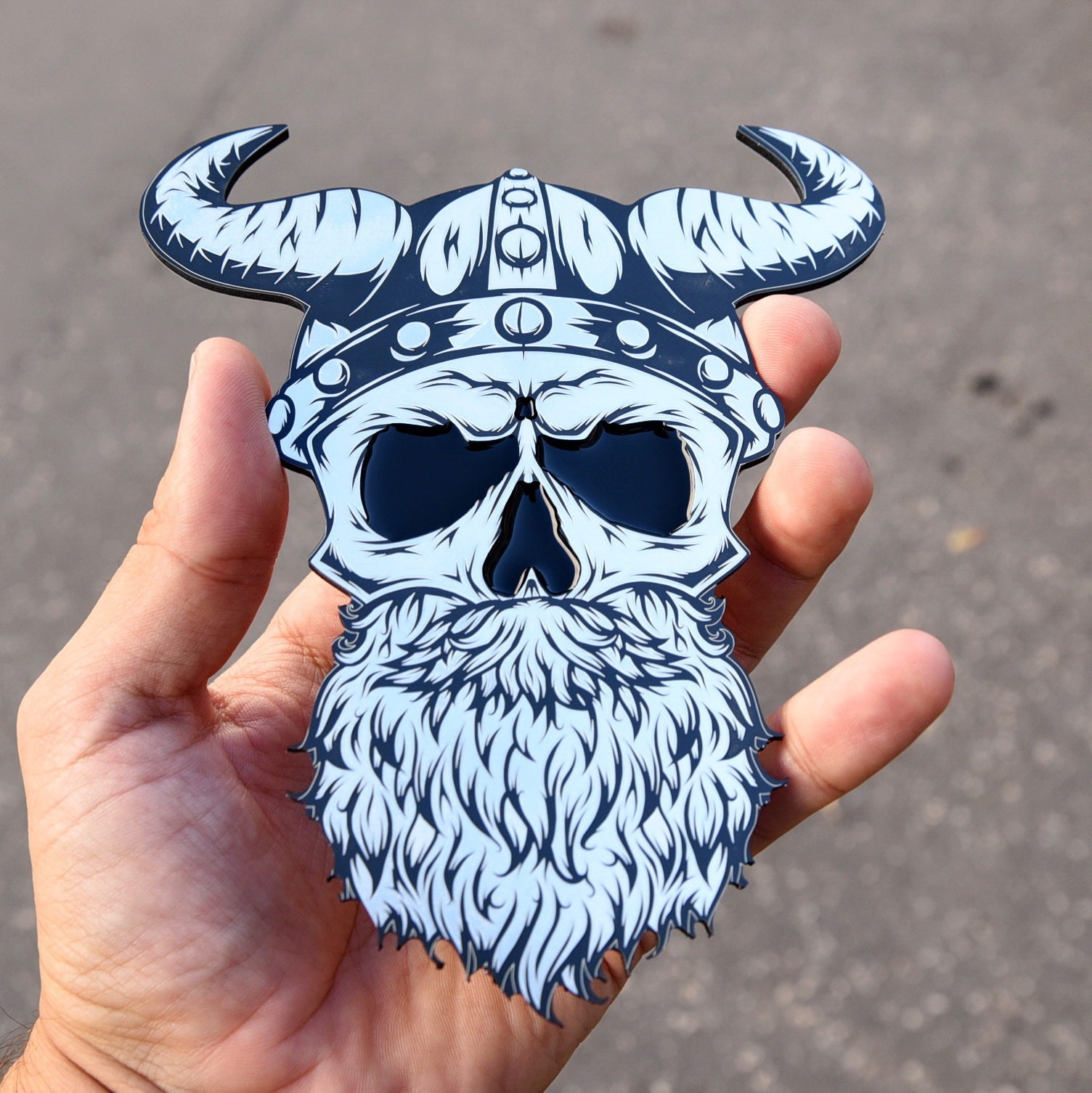 Viking Badge, Viking Custom Badge, Viking Skull Emblem, Viking Auto ...