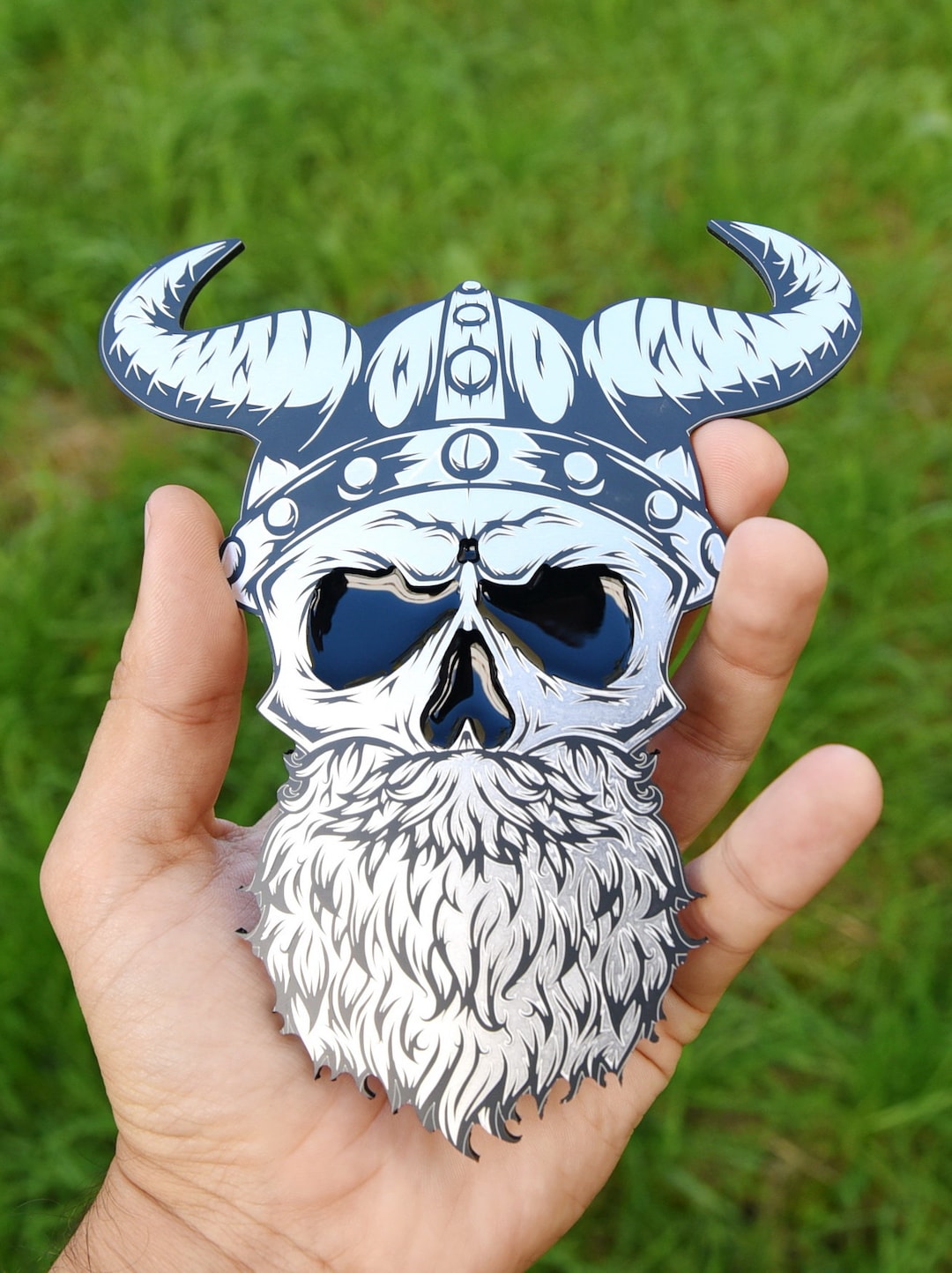 Viking Badge, Viking Custom Badge, Viking Skull Emblem, Viking Auto ...