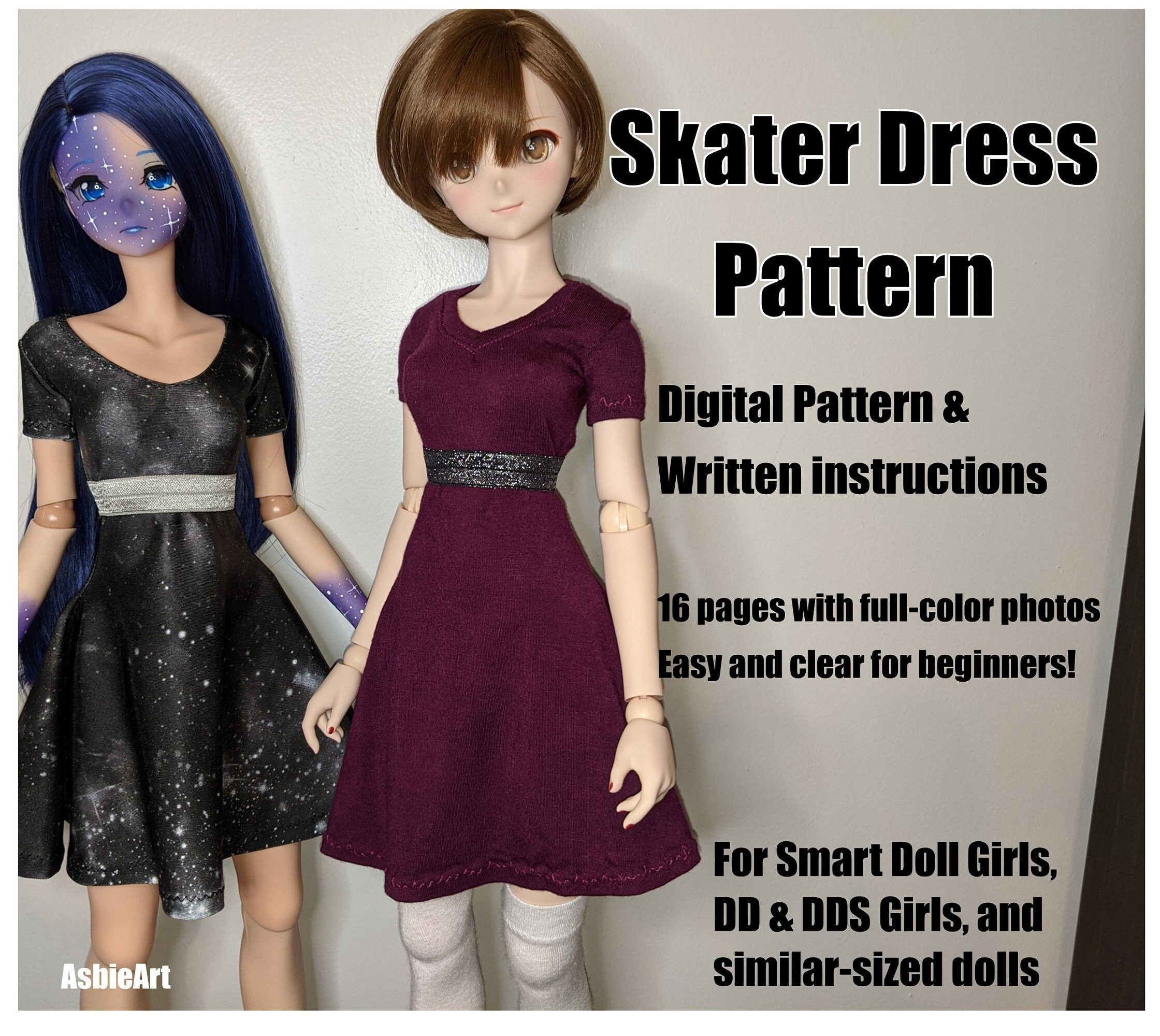 Skater Dress pattern and Instructions for Smart Doll - Etsy