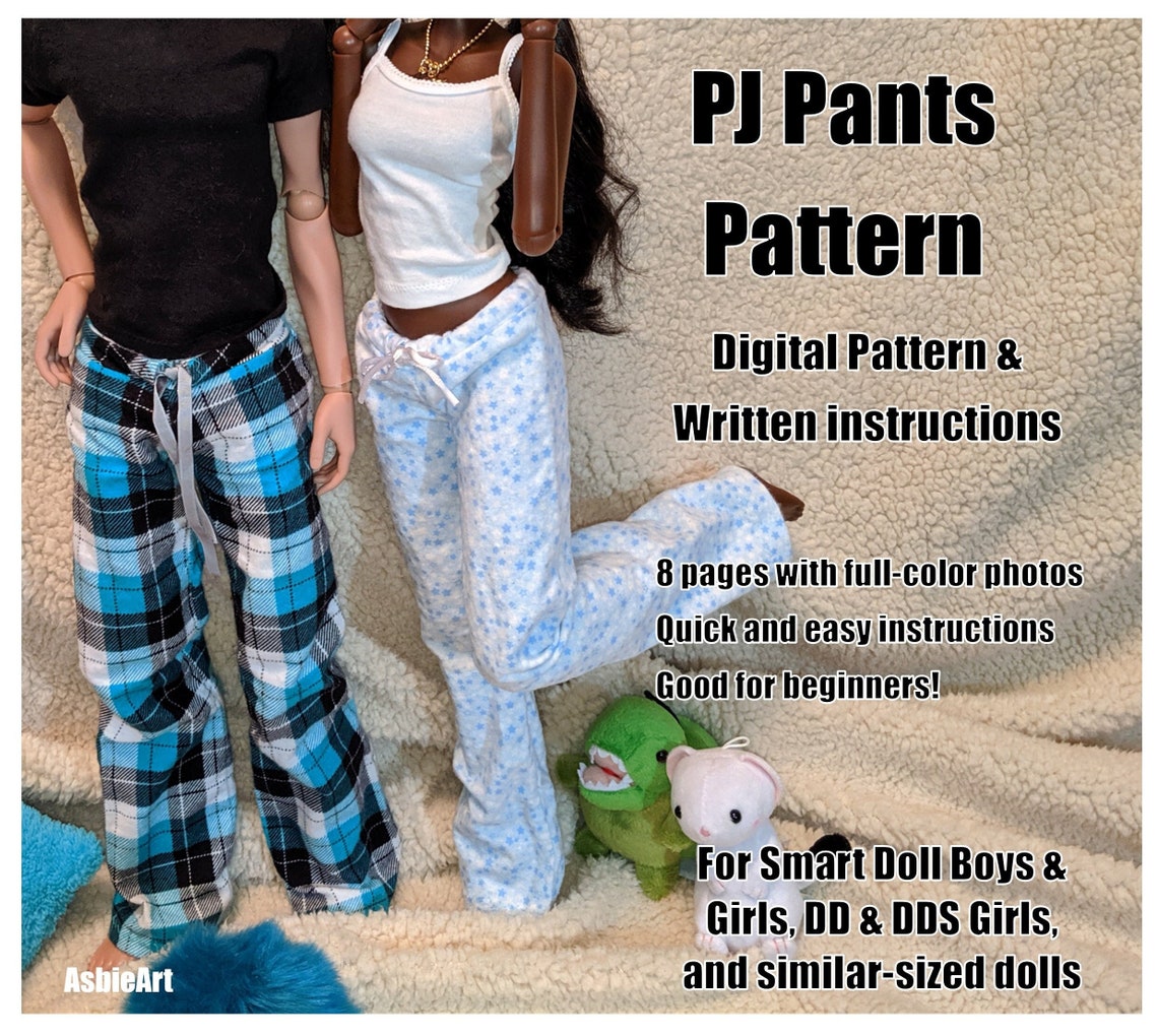 PJ Pants pattern and Instructions for Smart Doll male and | Etsy