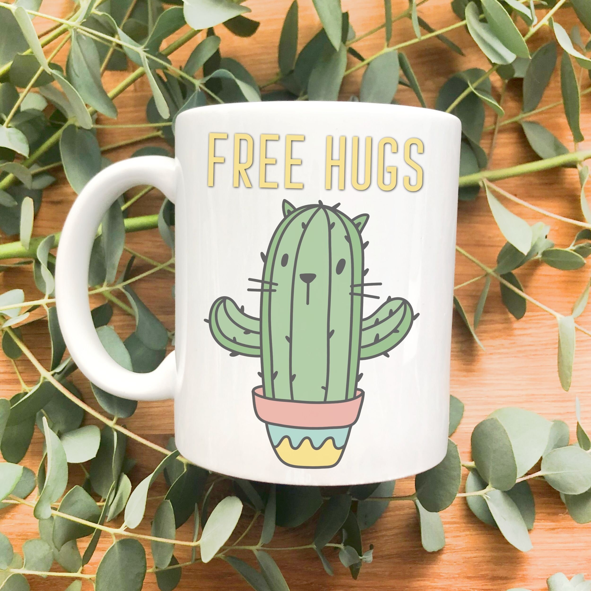 Free Hugs Mug, Plant Mug, Hugs Mug, Funny Mug, Best Friend Gift, Gift ...