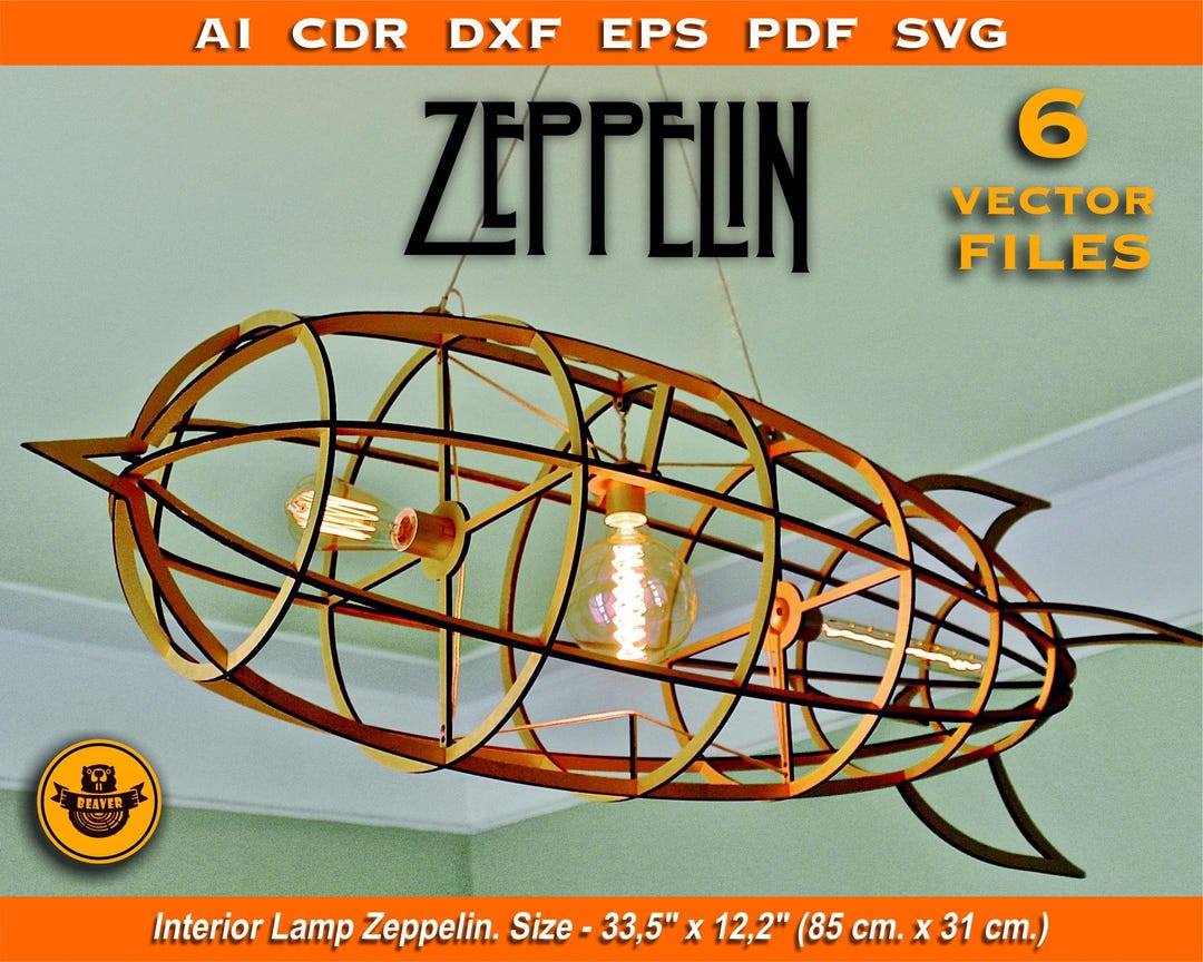 Ceiling Lamp Zeppelin. Vector Layout for Laser Cut or Cnc Router ...