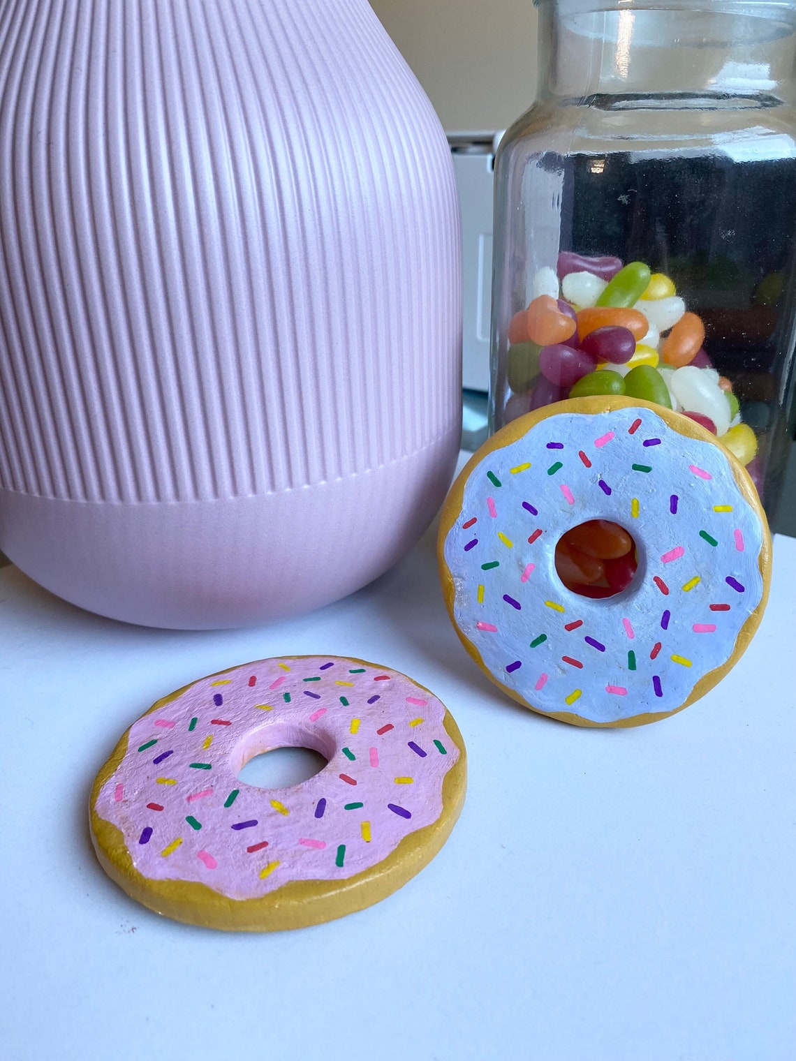 Donut Coasters Handmade Home Decor Gift Clay Novelty - Etsy UK