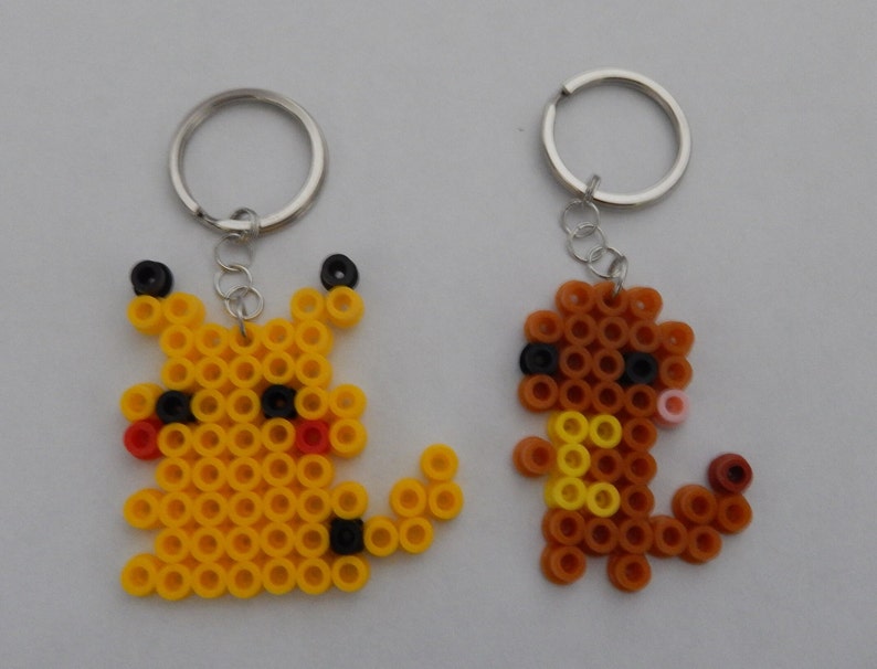 POKEMON PIKACHU CHARMANDER Perler Bead Keychain Keys, Backpacks ...