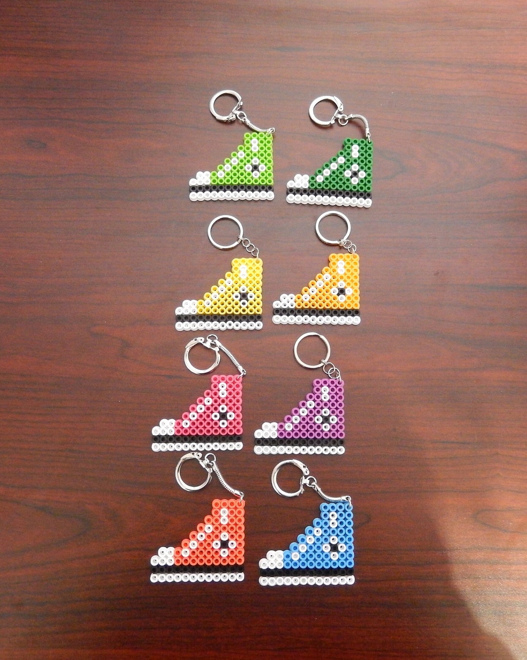 CONVERSE SHOE Perler Bead Keychain Shoe, Sneaker, Runner Green, Blue ...