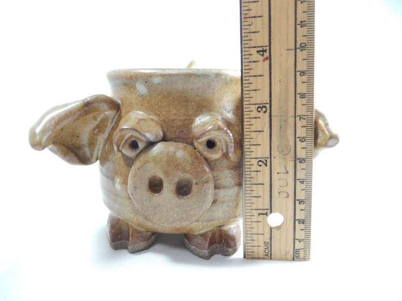 UGLY FACE PIG Pottery Mug - Studio Art Goofy Face 3D Piggy Unsigned ...