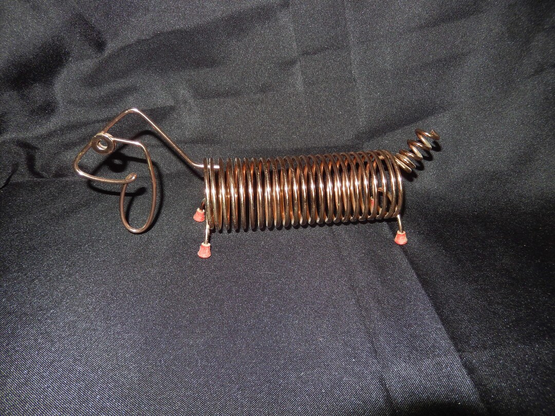 Vintage DOG LETTER HOLDER - Metal Spiral Coil Wire Dachshund Weiner ...