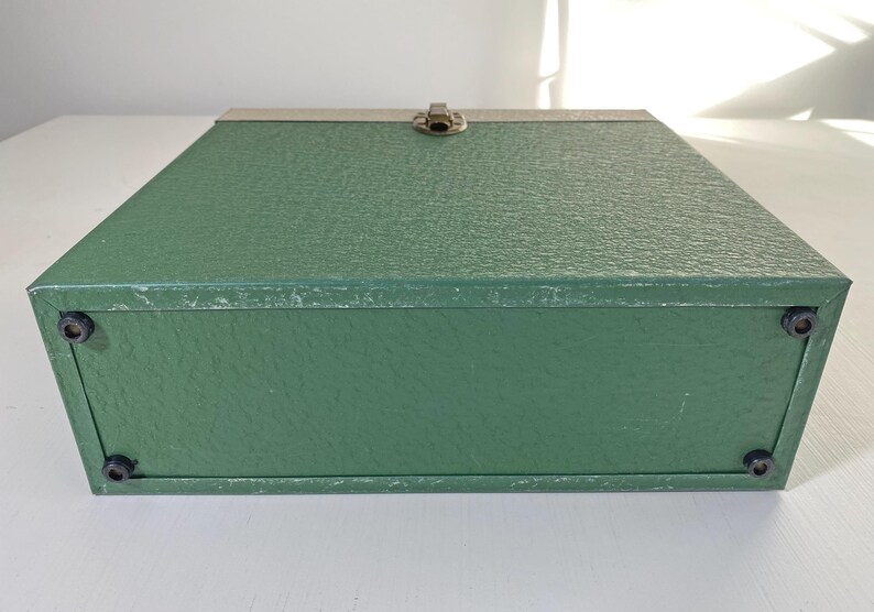 Vintage Metal Portable File Box/ Record Album Case With Handle - Etsy