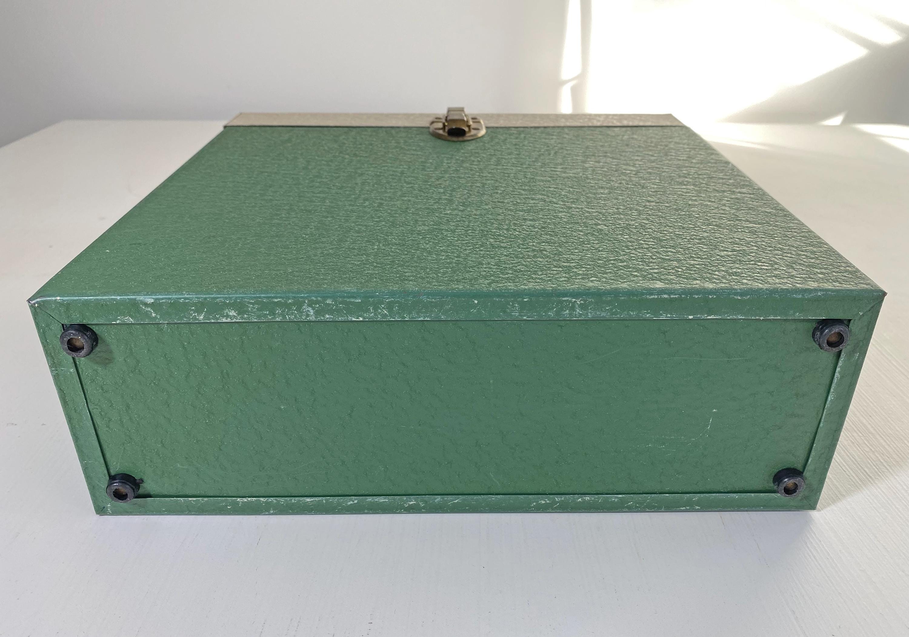 Vintage Metal Portable File Box/ Record Album Case With Handle - Etsy