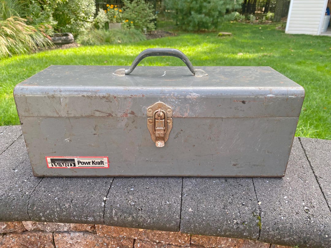 Vintage Montgomery Ward Metal Toolbox With Cantilever Tray - Etsy