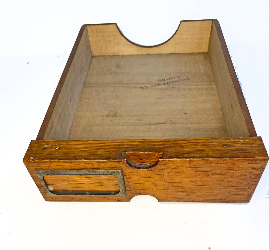 Antique Wooden Drawer/paper Tray/letter Tray Stamped Woodruff ...