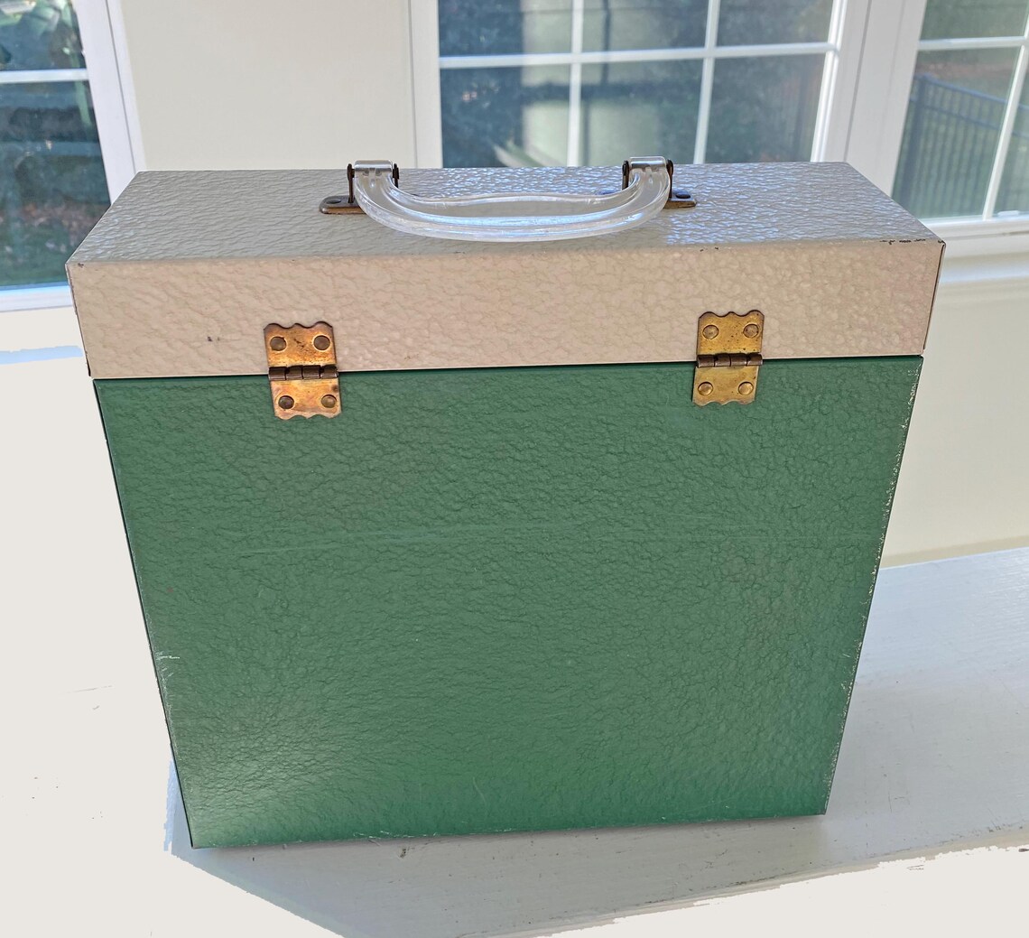Vintage Metal Portable File Box/ Record Album Case With Handle - Etsy