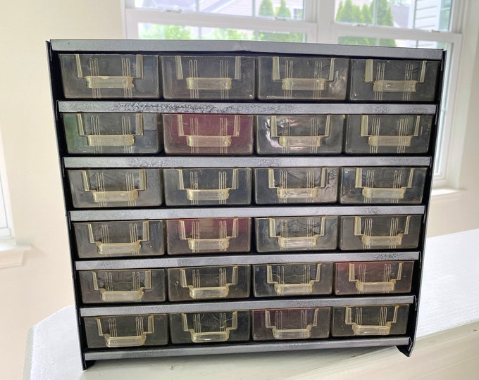 Vintage 24 Drawer Metal Small Parts Organizer - Etsy