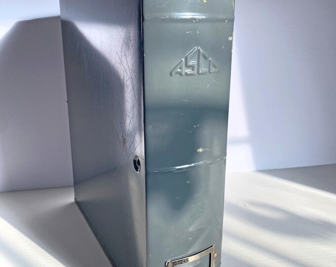 Vintage Industrial ASCO Art Steel Company Metal Book Binder/ Storage ...