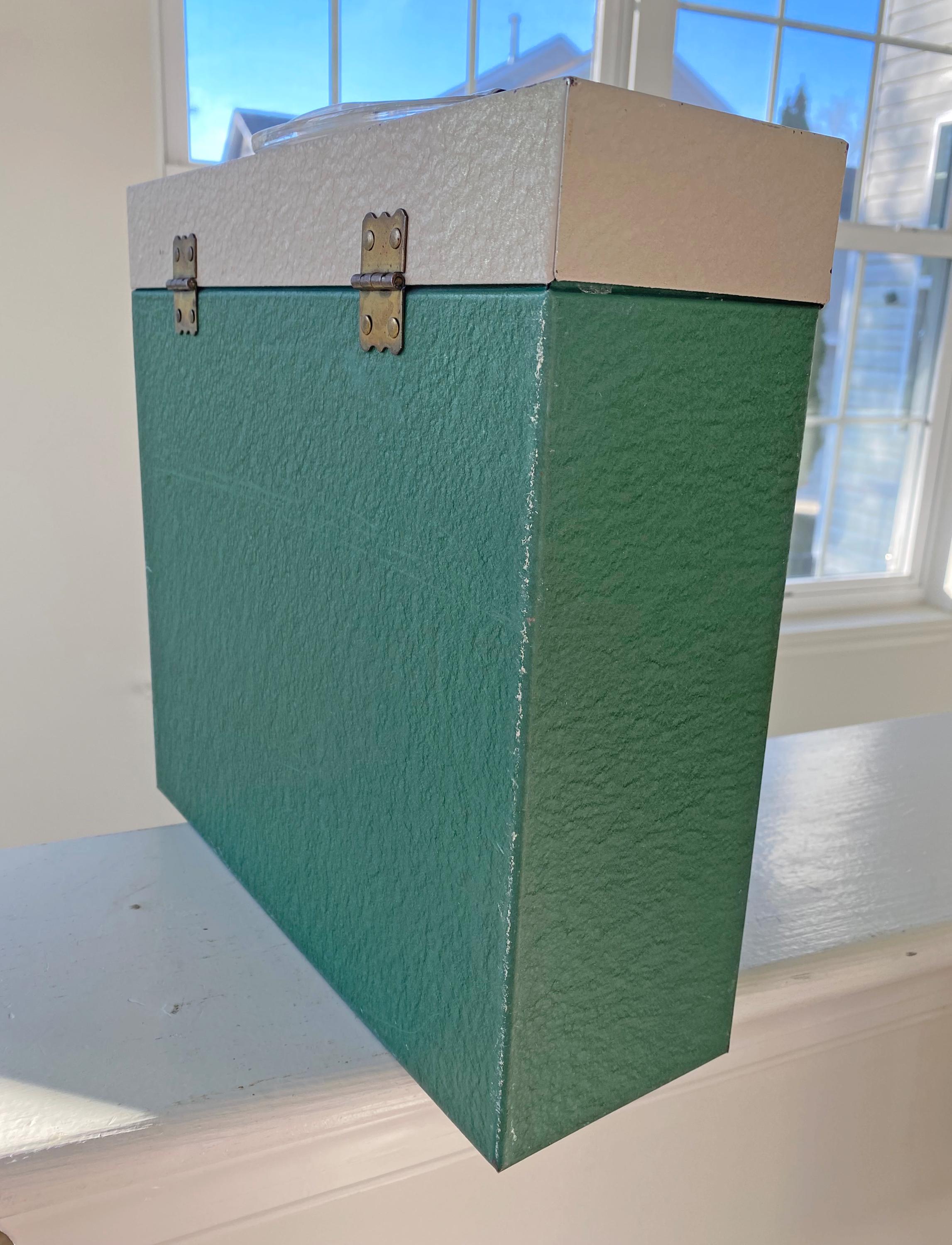 Vintage Metal Portable File Box/ Record Album Case With Handle - Etsy