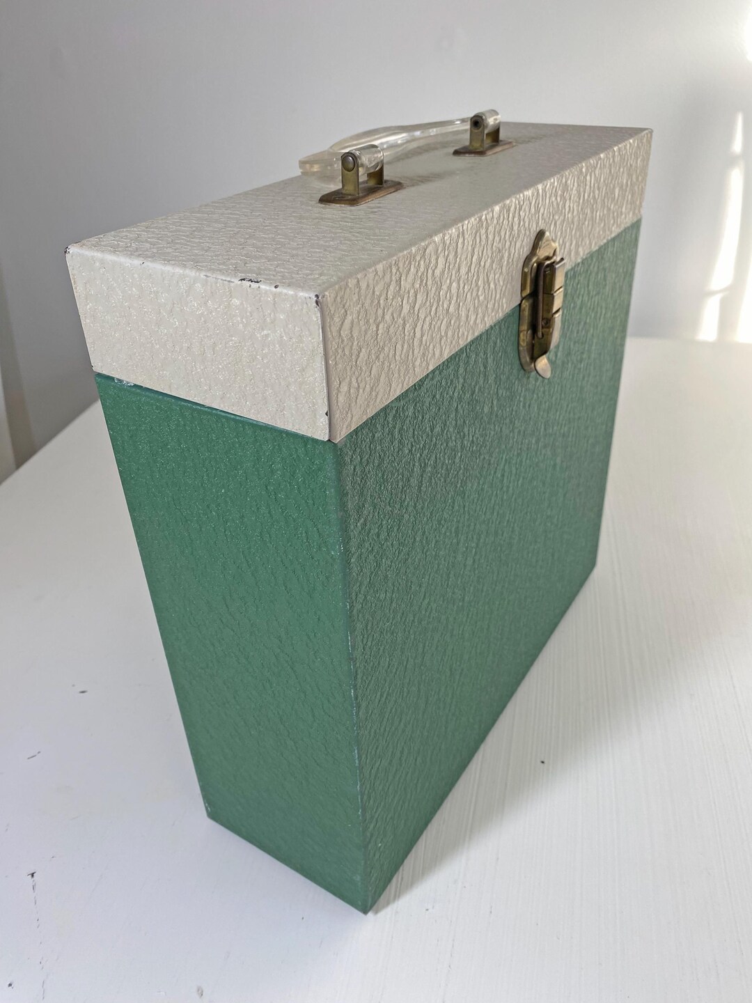 Vintage Metal Portable File Box/ Record Album Case With Handle - Etsy