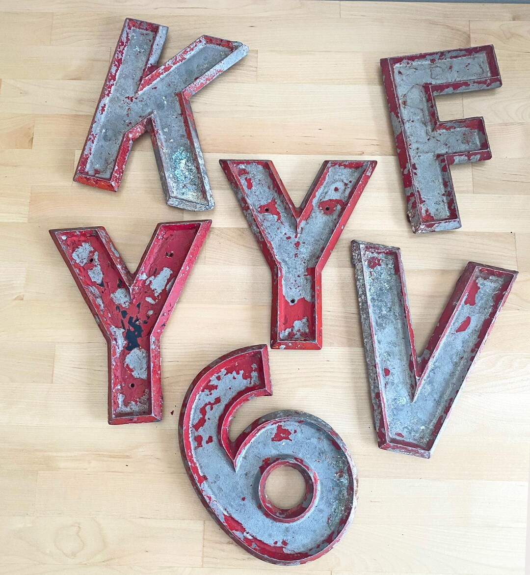 Mid Century Adler Cast Aluminum Letters, 8" Tall - Etsy