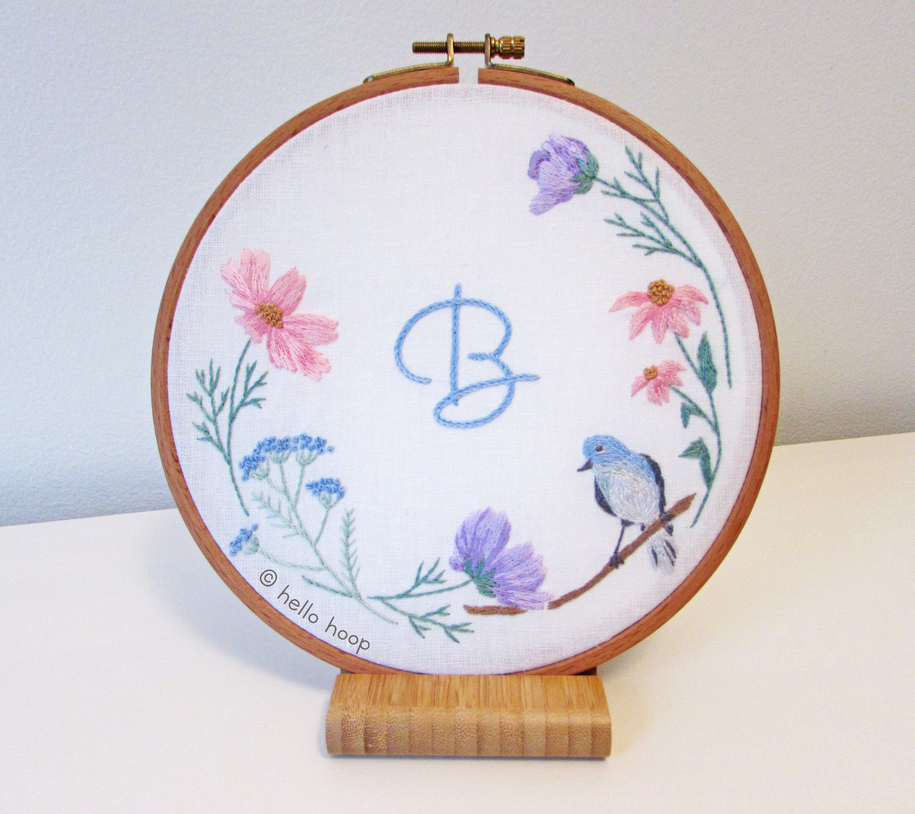 Spring Floral Monogram Embroidery Pattern With Complete - Etsy