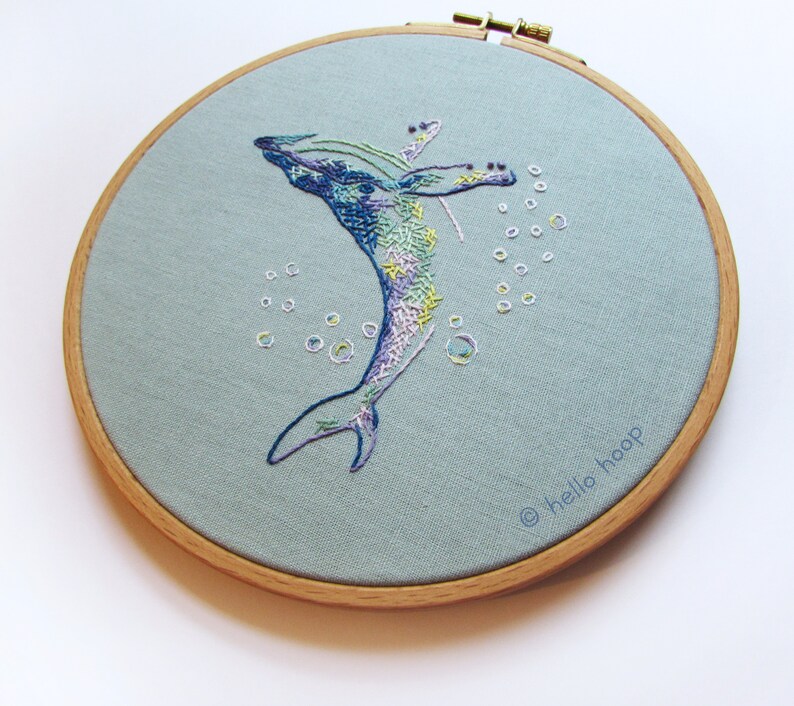 Humpback Whale Embroidery Pattern Rainbow Whale PDF - Etsy