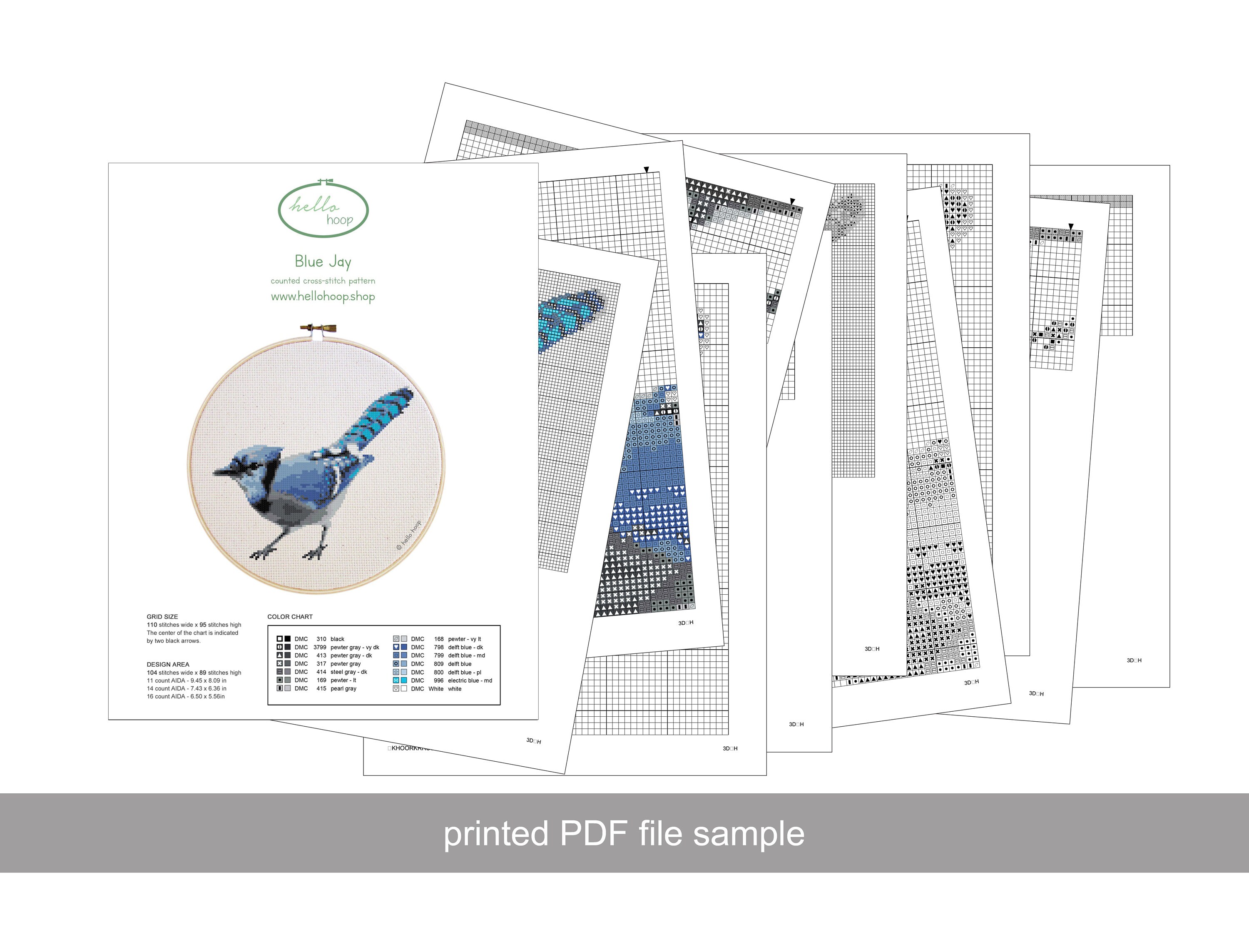 Blue Jay Cross Stitch Pattern Birds Embroidery PDF | Etsy