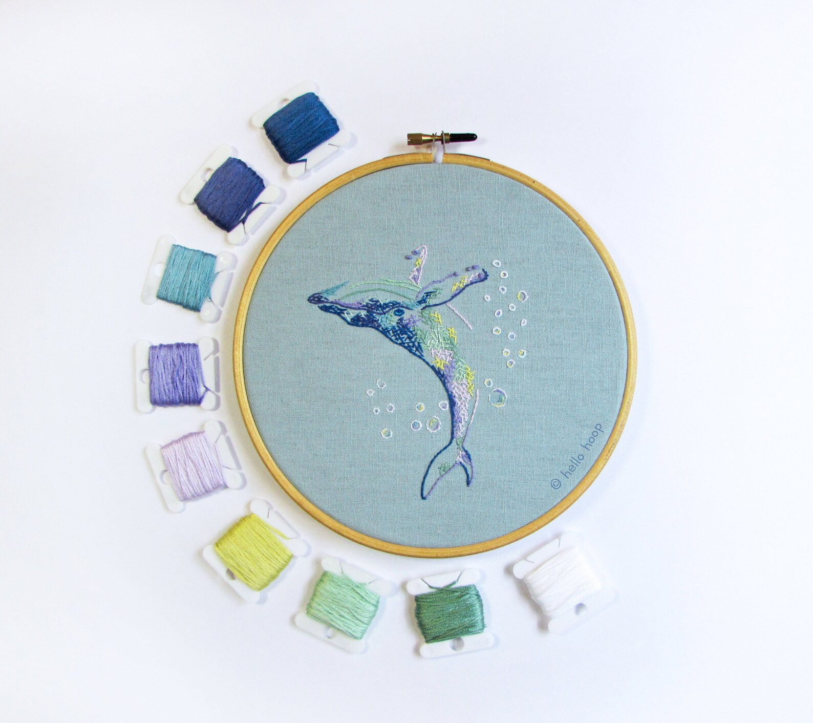 Humpback Whale Embroidery Pattern Rainbow Whale PDF - Etsy