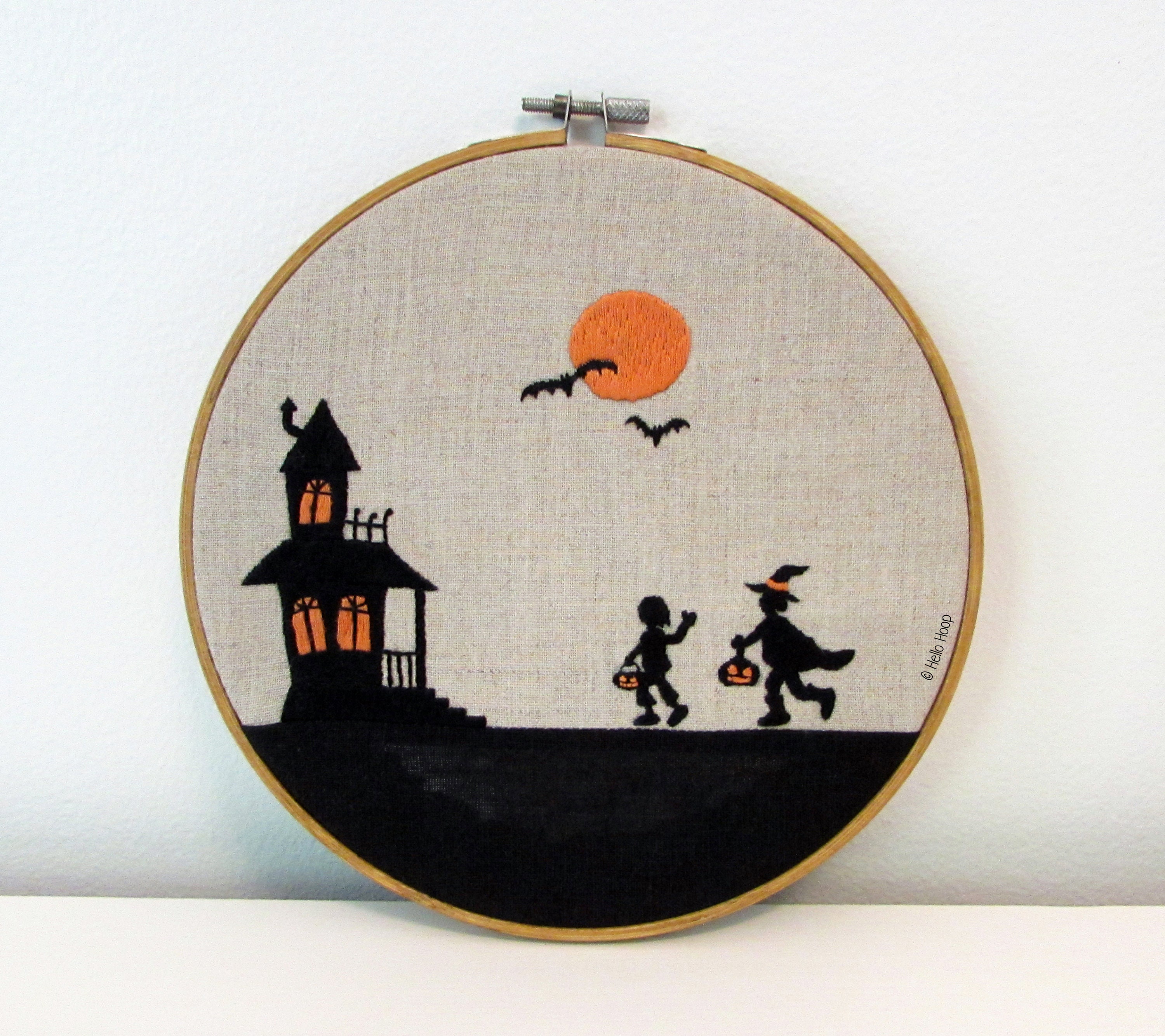 Halloween Hand Embroidery Pattern Trick or Treat Autumn - Etsy