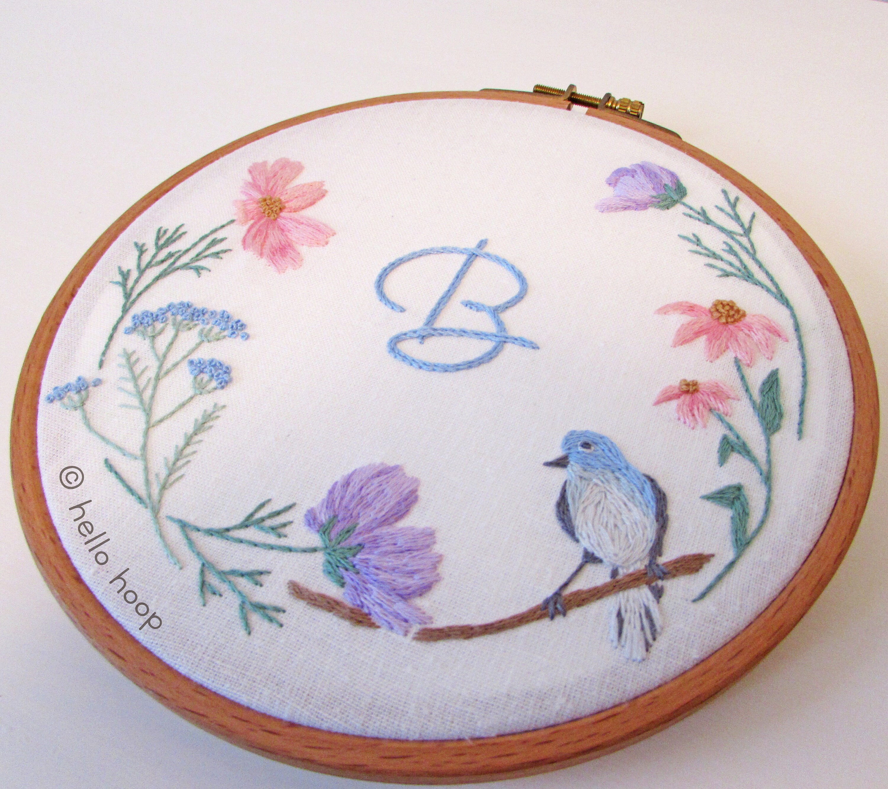 Spring Floral Monogram Embroidery Pattern With Complete - Etsy