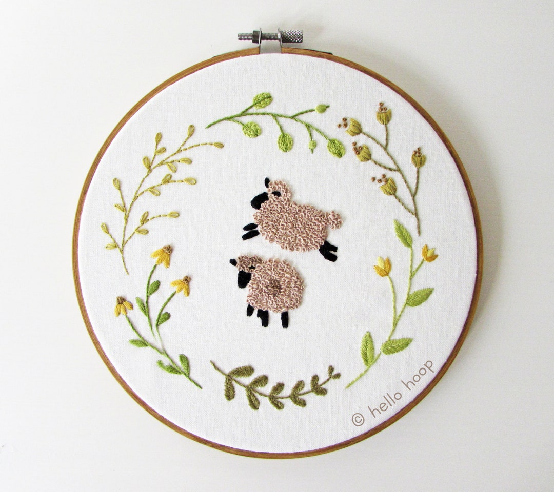 Counting Sheep Hand Embroidery Pattern Farm Animals PDF Instant ...