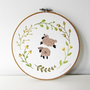 Counting Sheep Hand Embroidery Pattern - Farm Animals - PDF - Instant ...