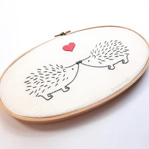 Hedgehog Hand Embroidery Pattern - Valentine's Day - PDF - Instant ...