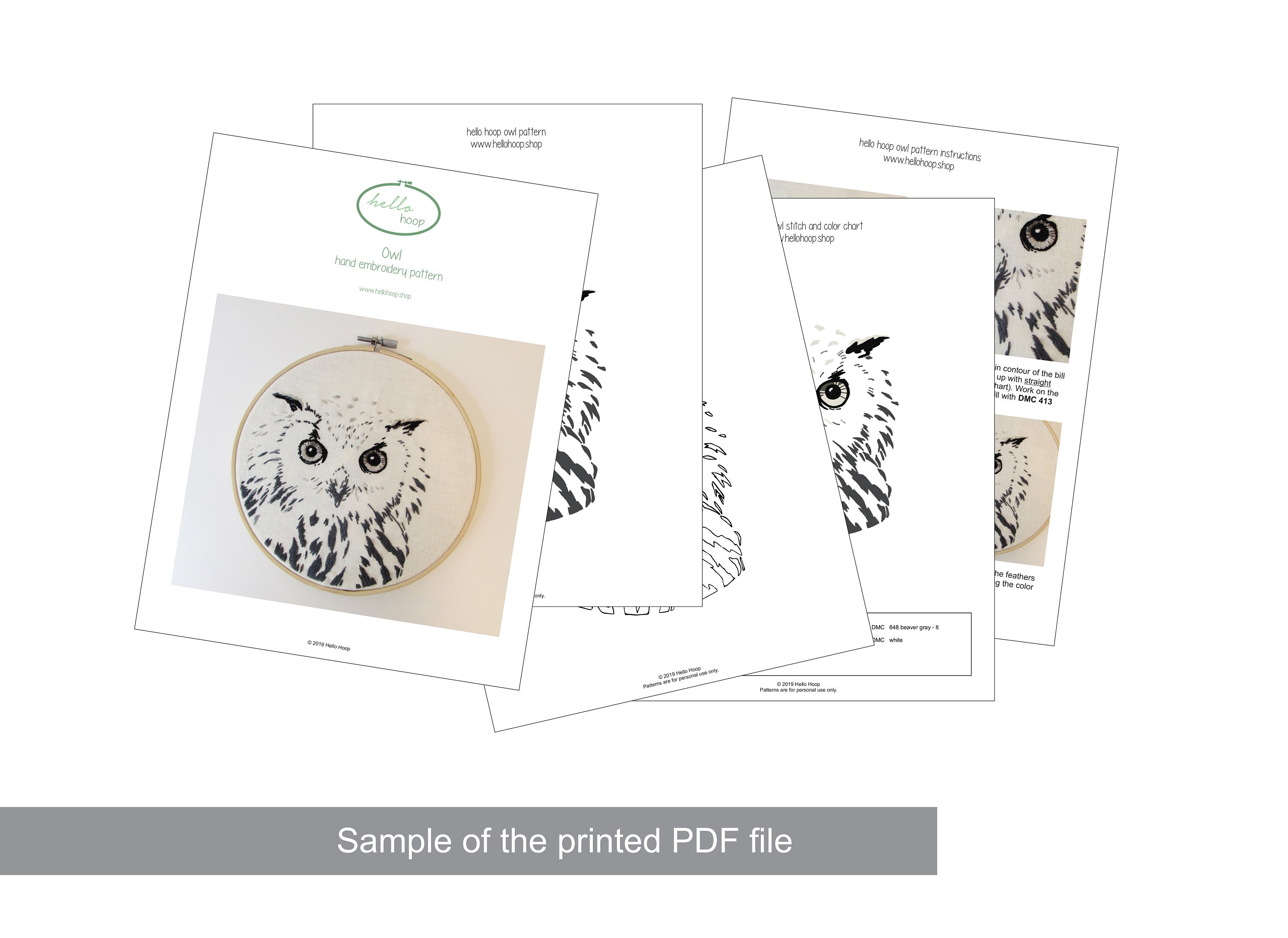 Owl Hand Embroidery Pattern PDF Instant Download | Etsy