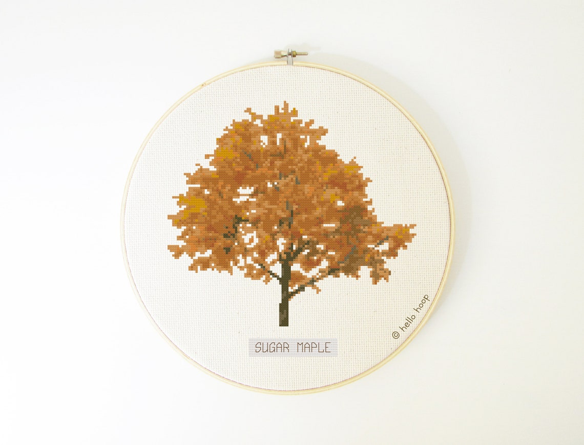 Sugar Maple Tree Cross Stitch Pattern Botanical Cross Stitch - Etsy
