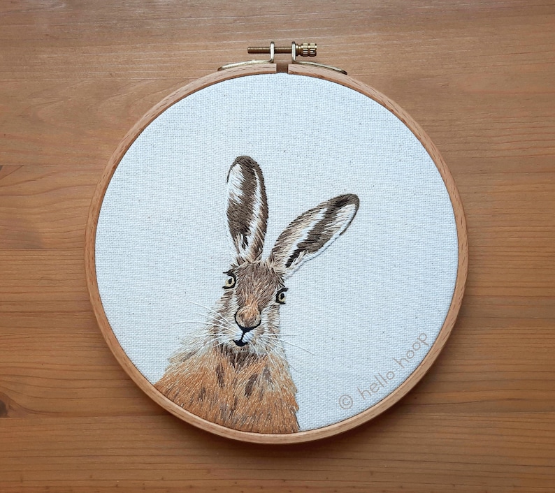 Wild Hare Embroidery Pattern: Thread Painting Guide (PDF Download) - Etsy