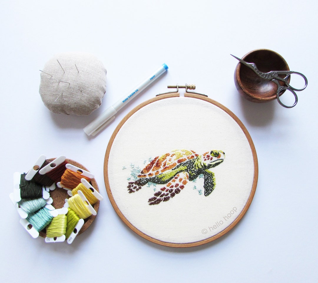 Sea Turtle Embroidery Pattern: Rainbow Design (PDF Pattern) - Etsy