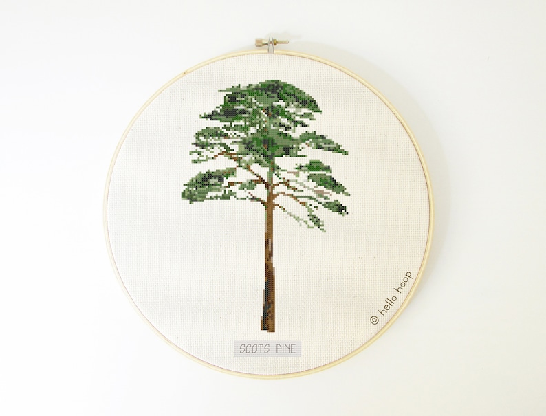 Tree Cross Stitch Pattern Scots Pine Botanical Cross Stitch | Etsy