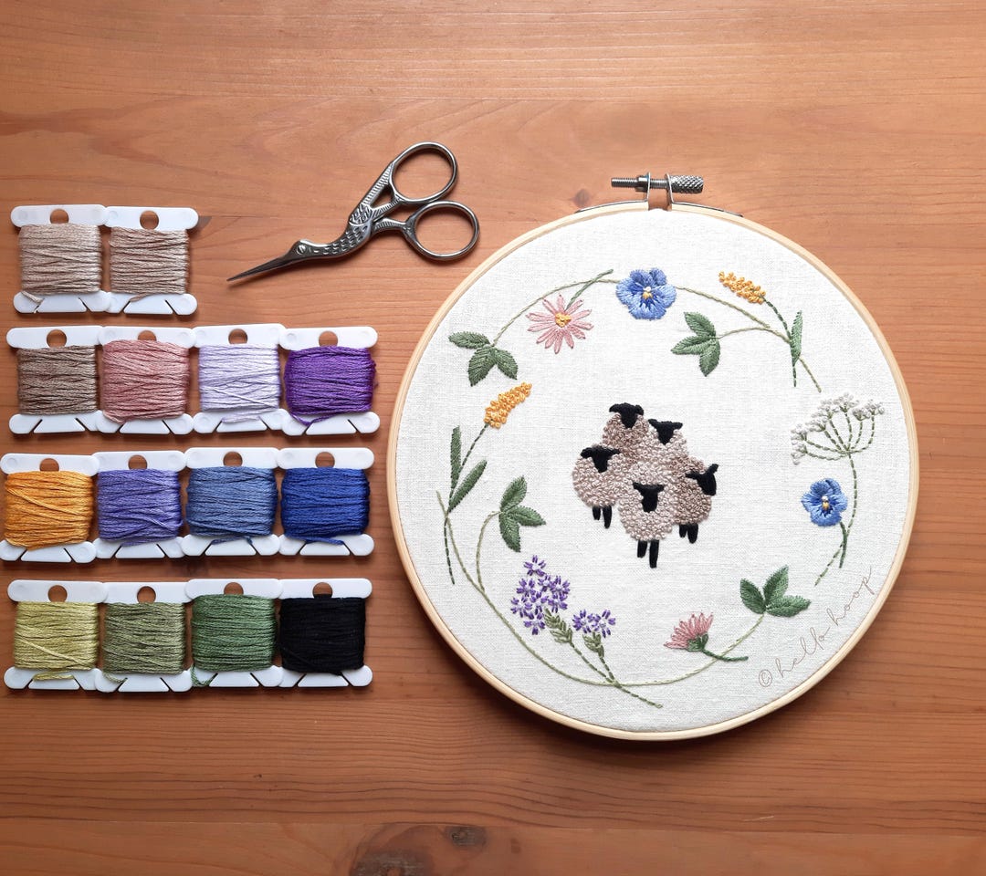 Spring Sheep Hand Embroidery Pattern - PDF - Instant Download - Etsy