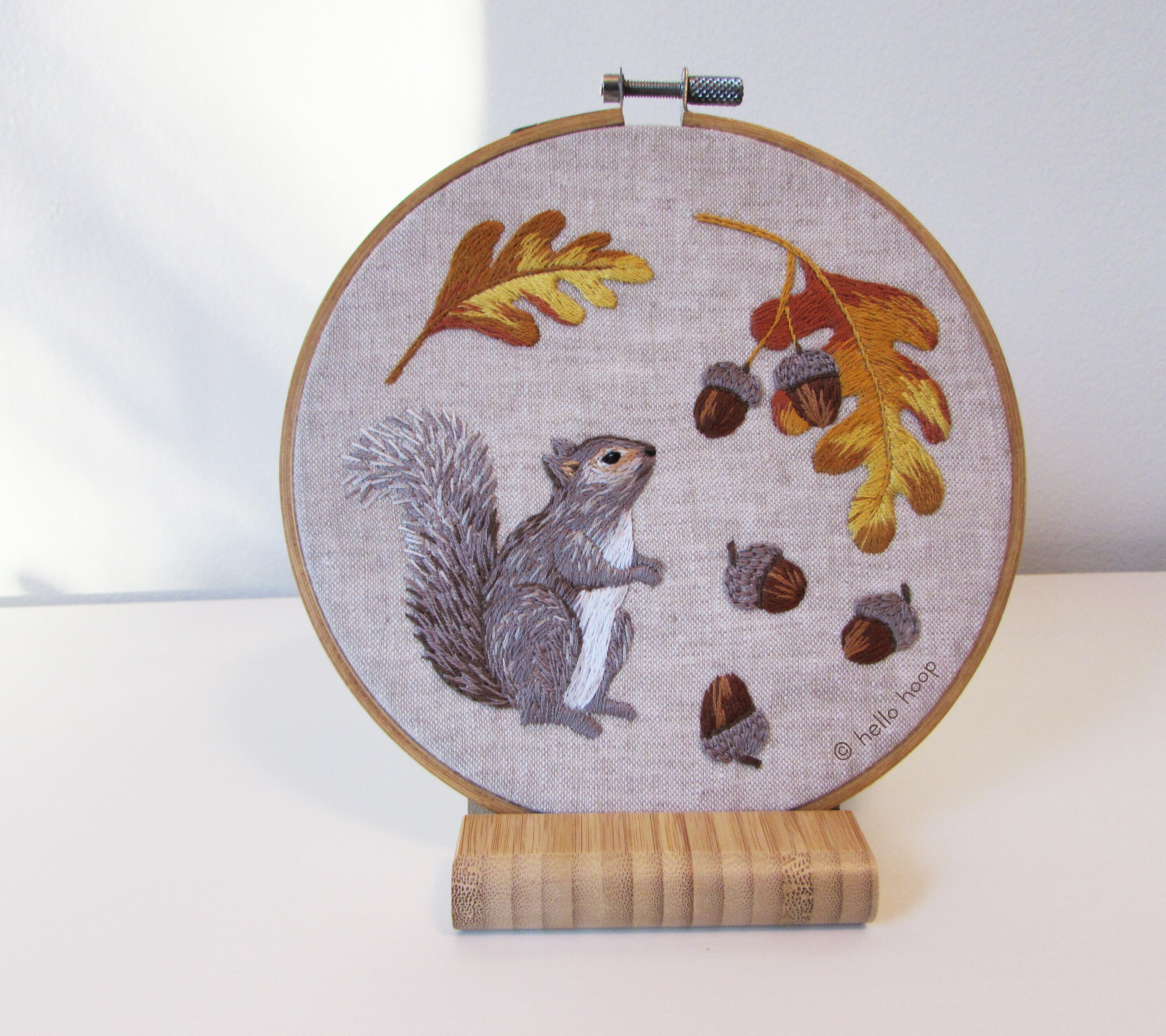Squirrel and Acorns Hand Embroidery Pattern Thread Painting - Etsy