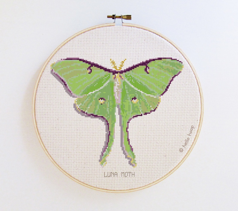 Moth Cross Stitch Pattern Luna Moth PDF Instant Download - Etsy