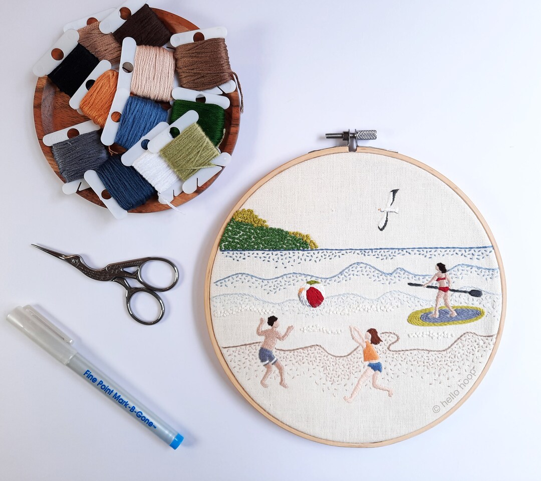 Summer Hand Embroidery Pattern - Day at the Beach - PDF - Instant ...