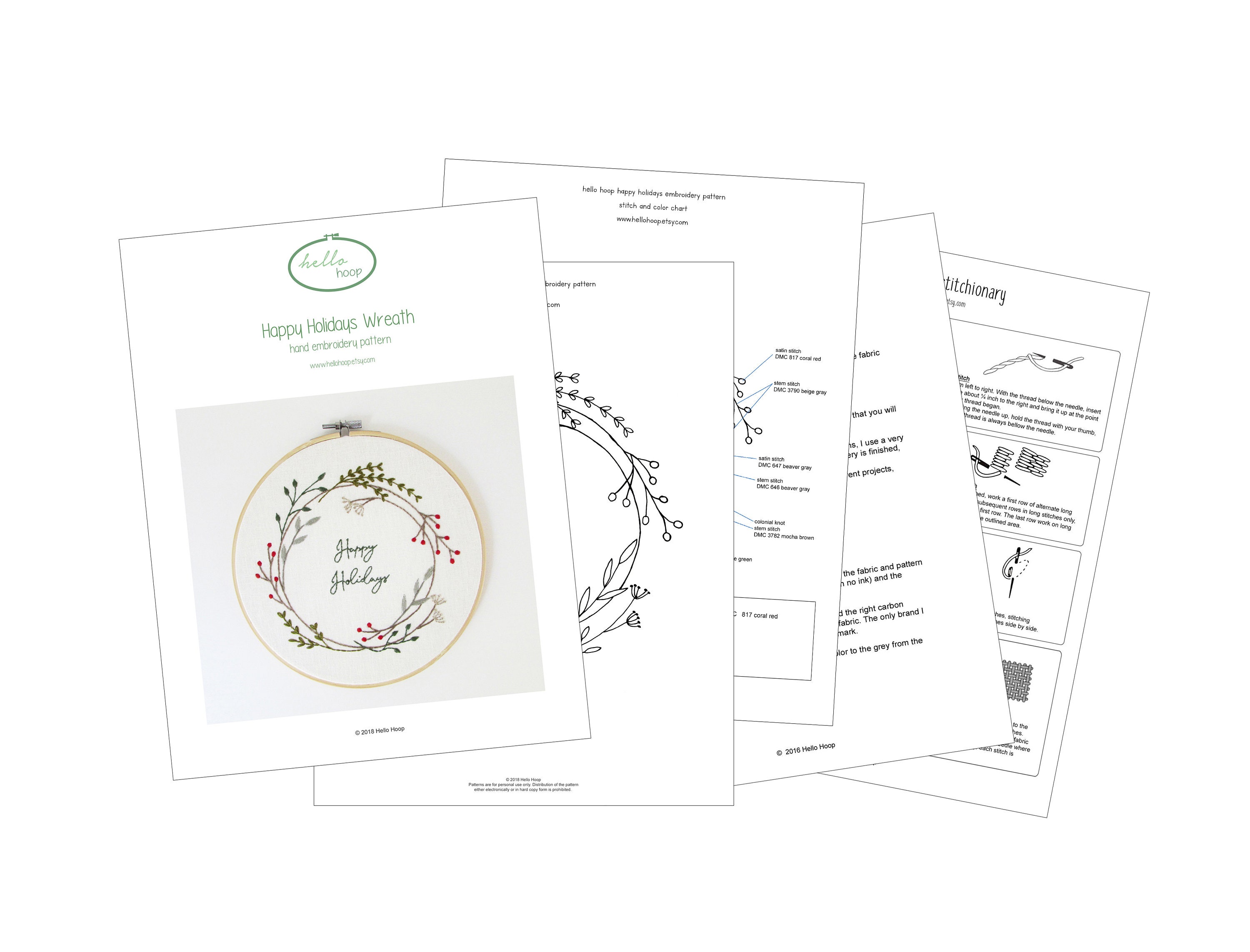 Live Simply Hand Embroidery Pattern Floral Wreath PDF - Etsy