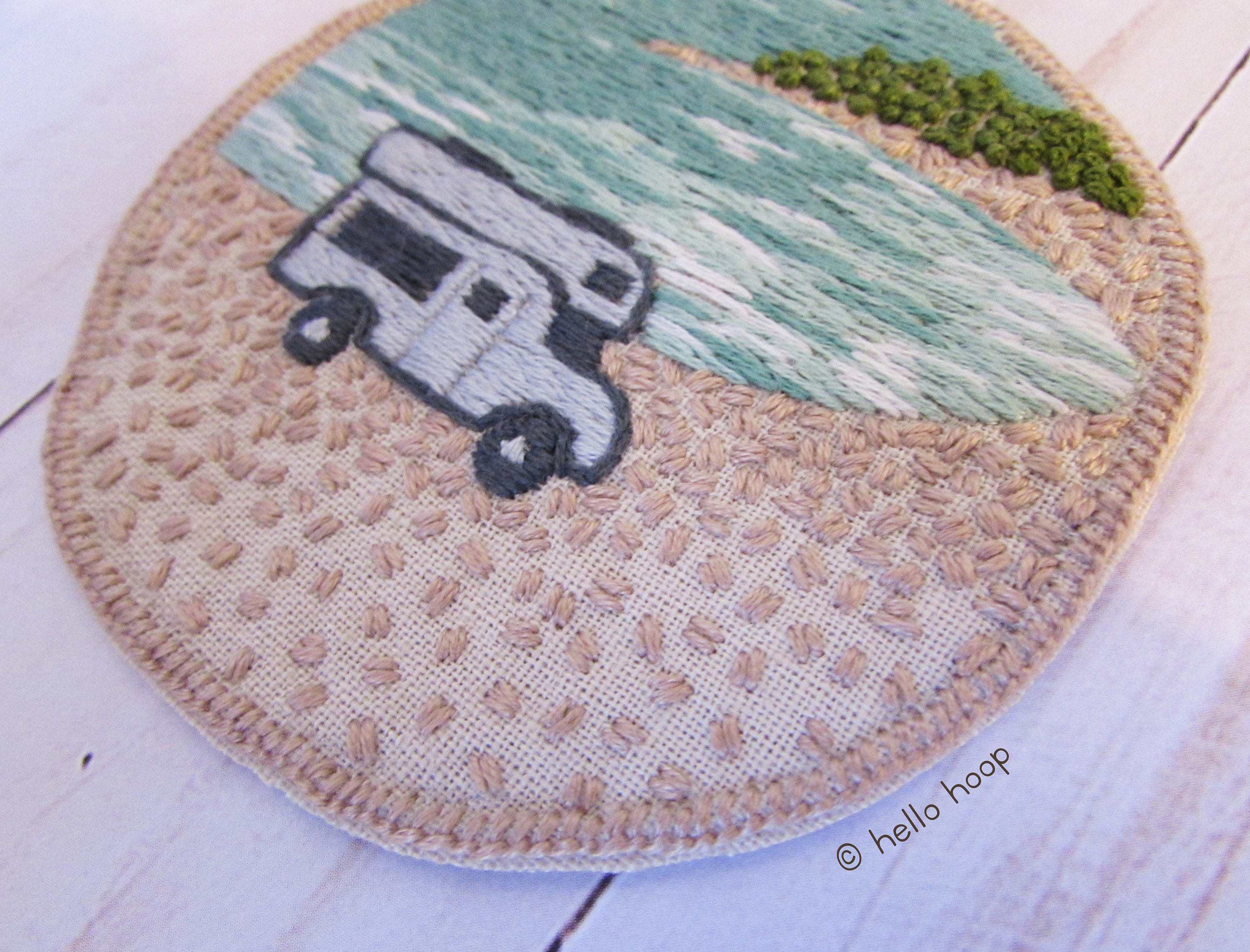 Patch hand embroidery pattern Lake Life Summer badge PDF | Etsy