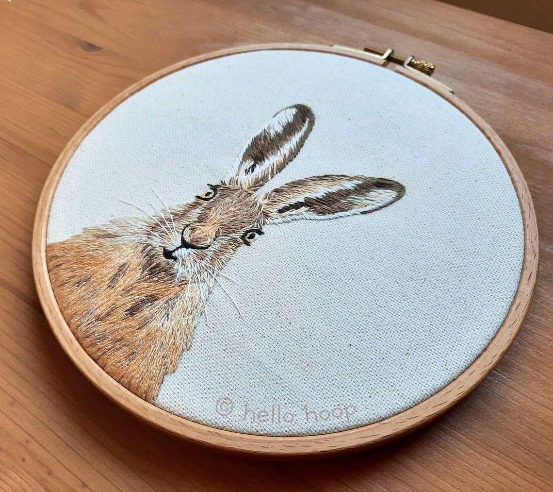 Wild Hare Embroidery Pattern: Thread Painting Guide (PDF Download) - Etsy