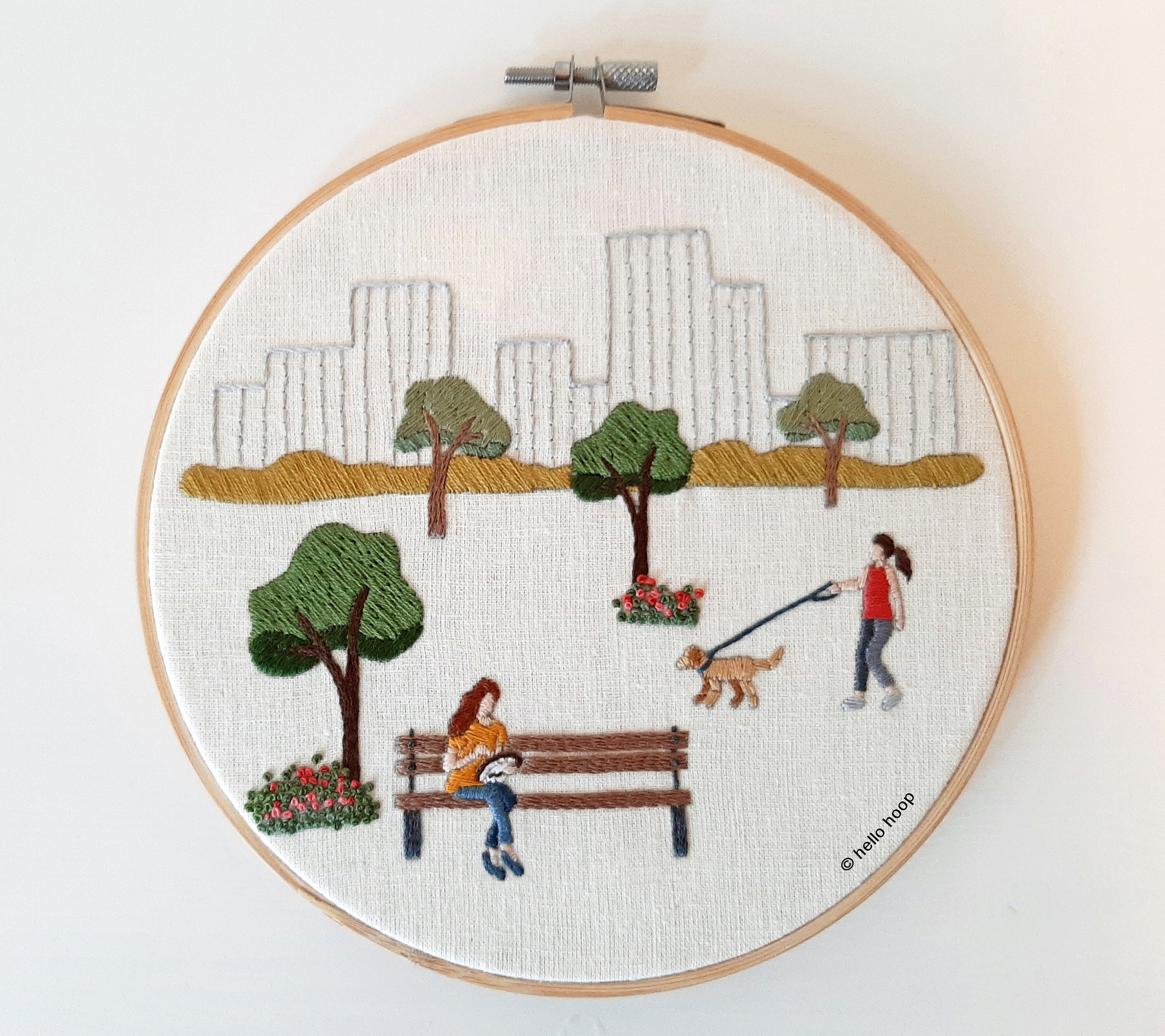City Park Hand Embroidery Pattern PDF Instant Download - Etsy Australia