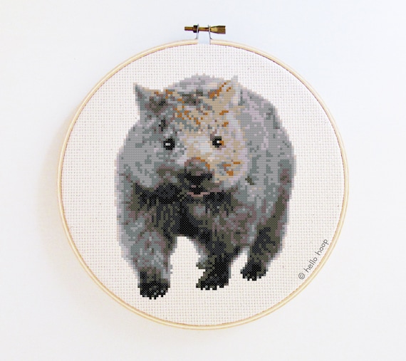Wombat Cross Stitch Pattern Australian Animals PDF | Etsy