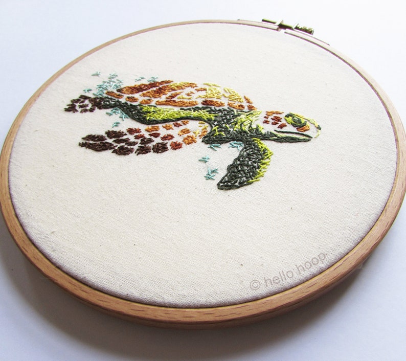 Marine Life Set of 3 Embroidery Patterns: Sea Turtle, Whale, Manatee ...
