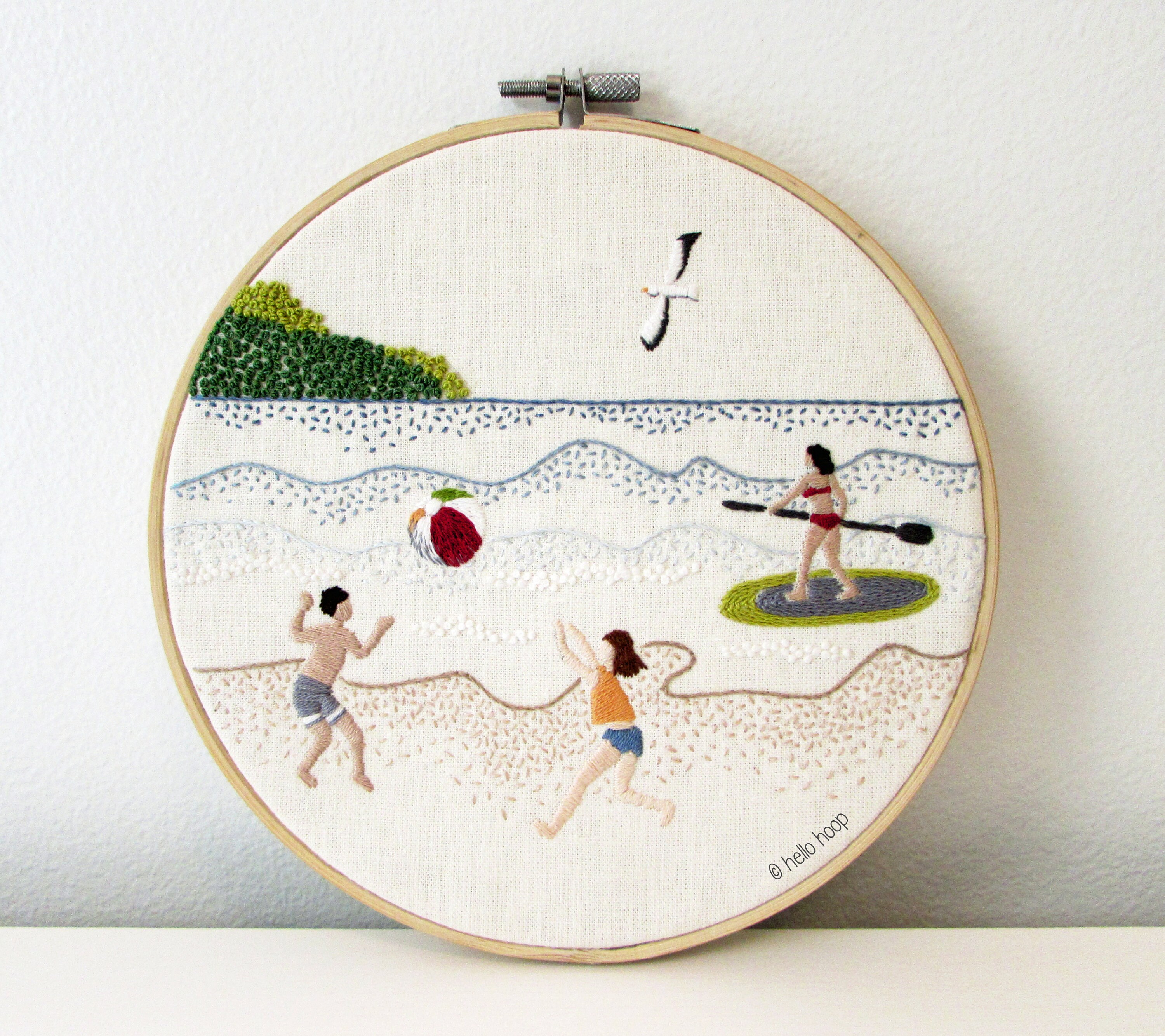 Summer Hand Embroidery Pattern Day at the Beach PDF | Etsy